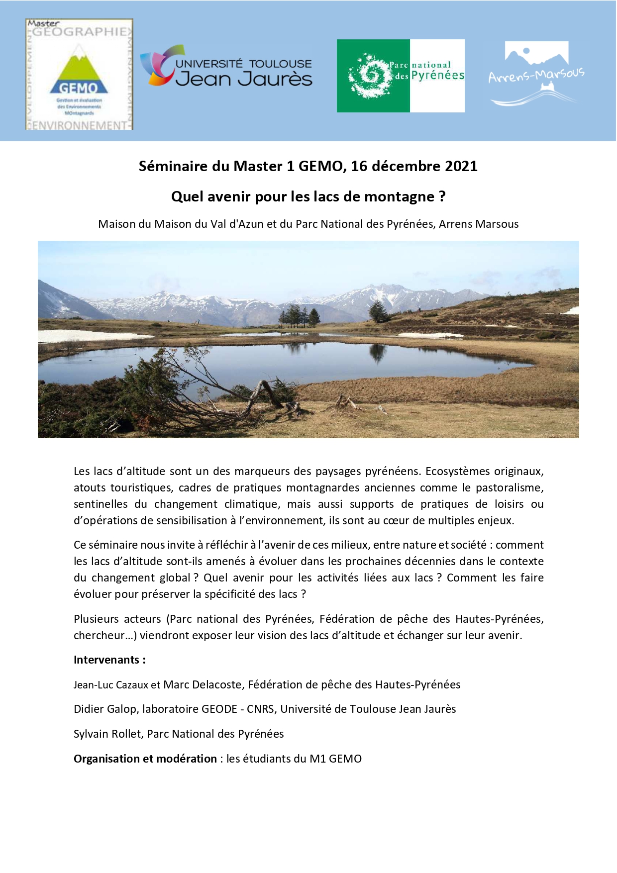 Master GAED – Géographie Aménagement Environnement et Développement