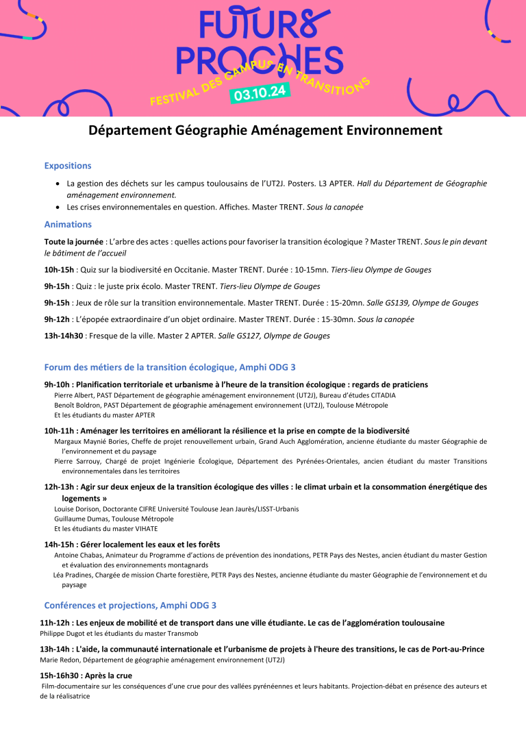 Master GAED – Géographie Aménagement Environnement et Développement